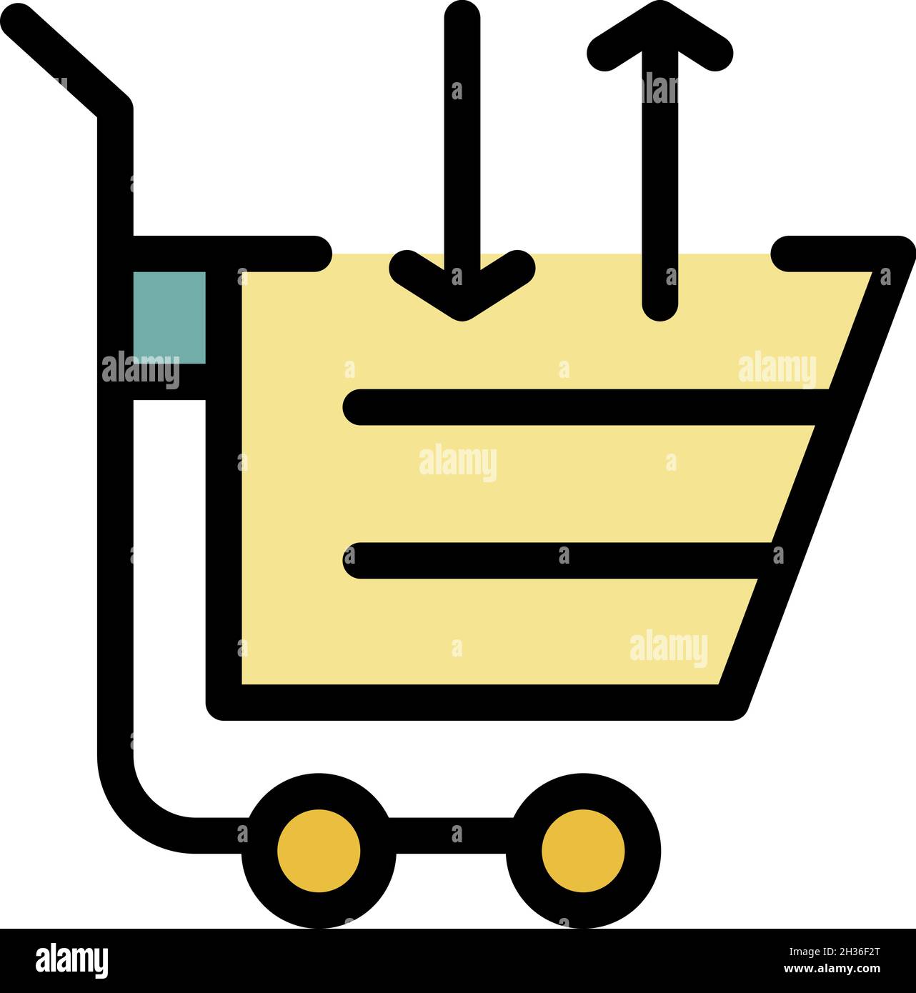 Logistic shop cart icon. Outline logistic shop cart vector icon color ...