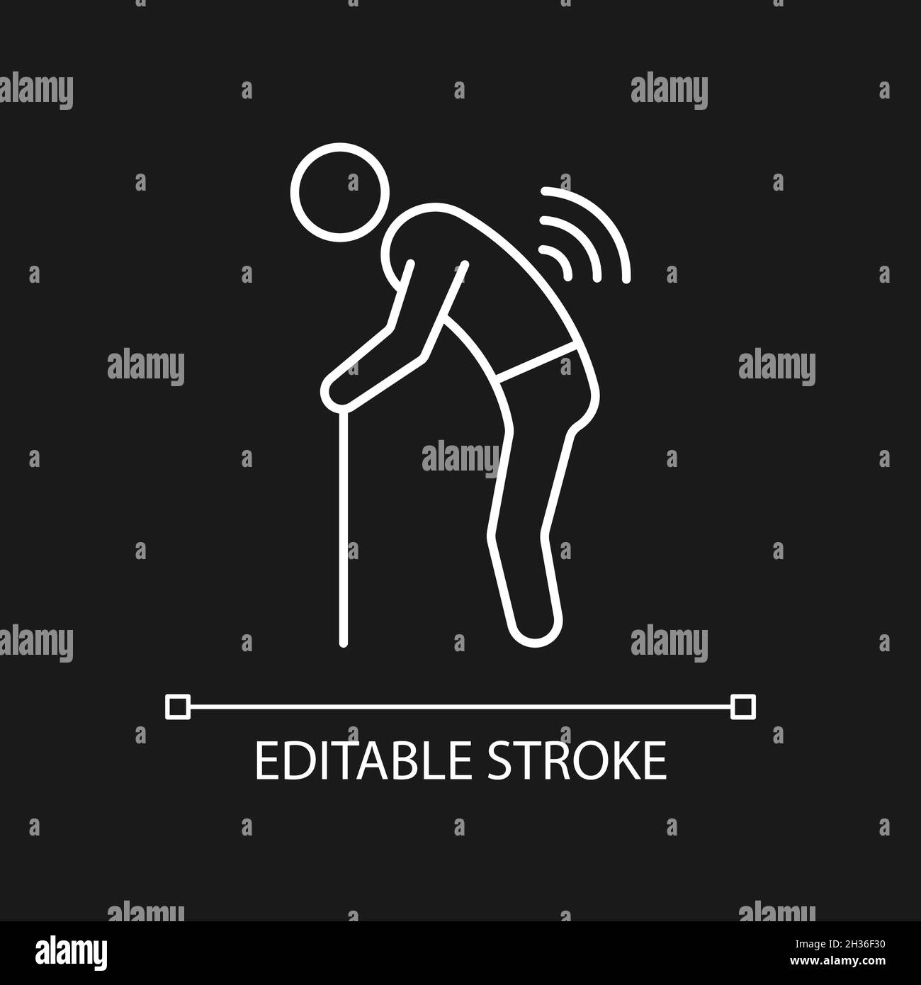 Risk factor linked to age white linear icon for dark theme Stock Vector ...