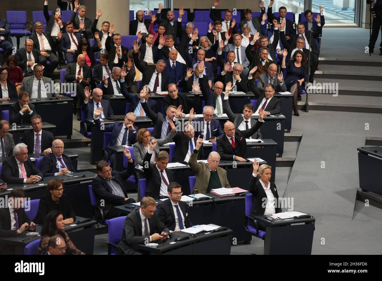 Berlin, Germany. 26th Oct, 2021. The AfD faction votes for its motion ...
