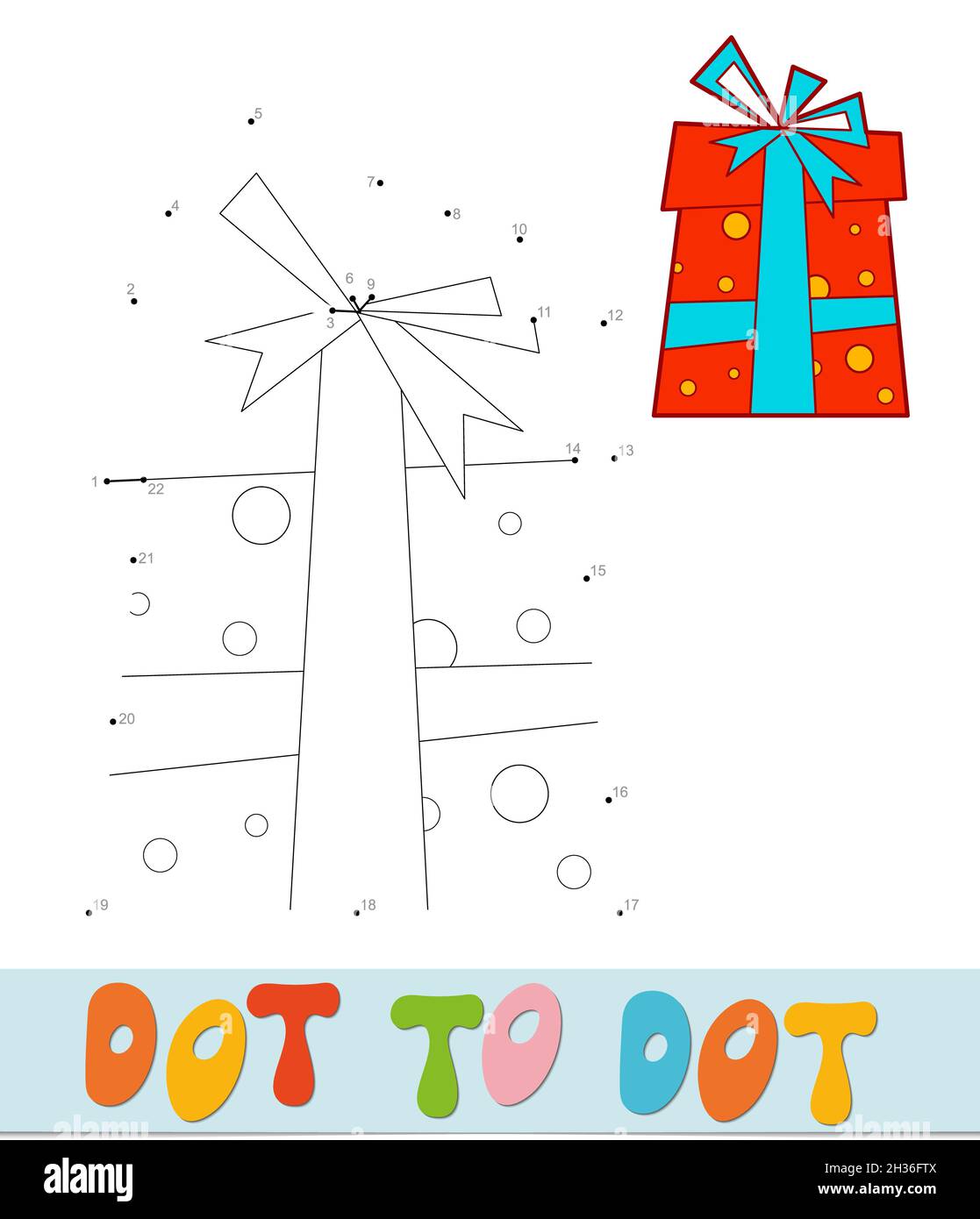 Dot to dot Christmas puzzle. Connect dots game. Gift illustration Stock ...