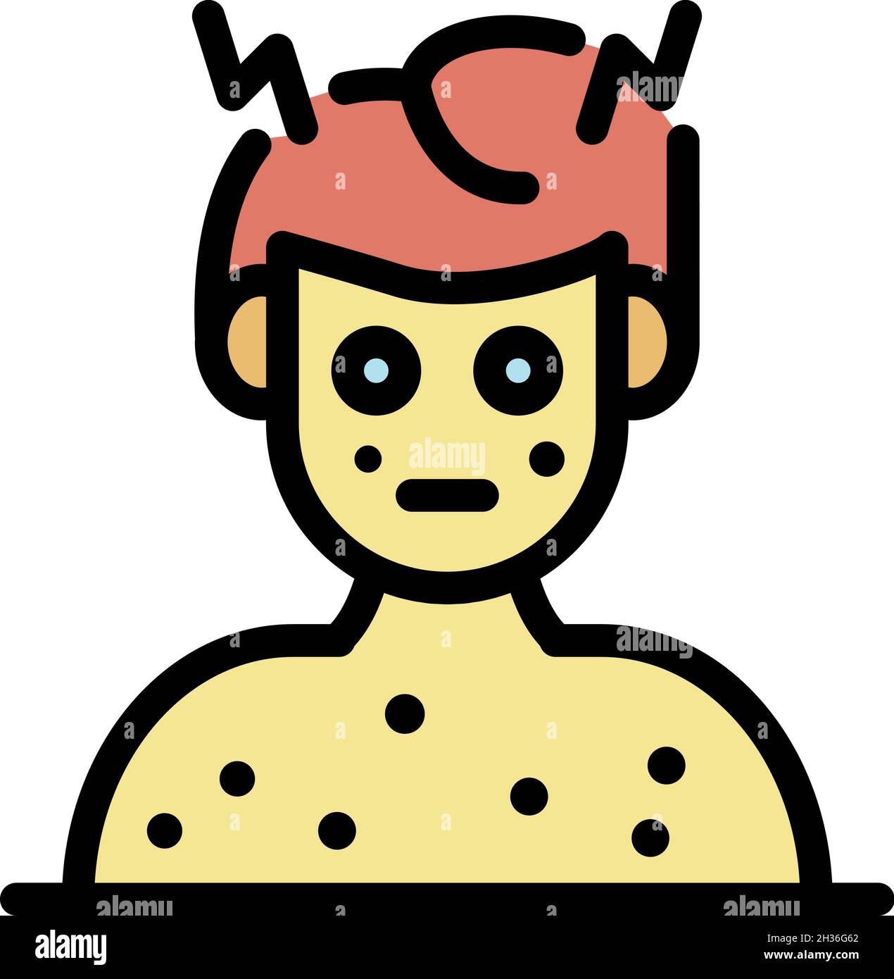 Boy chicken pox icon. Outline boy chicken pox vector icon color flat ...