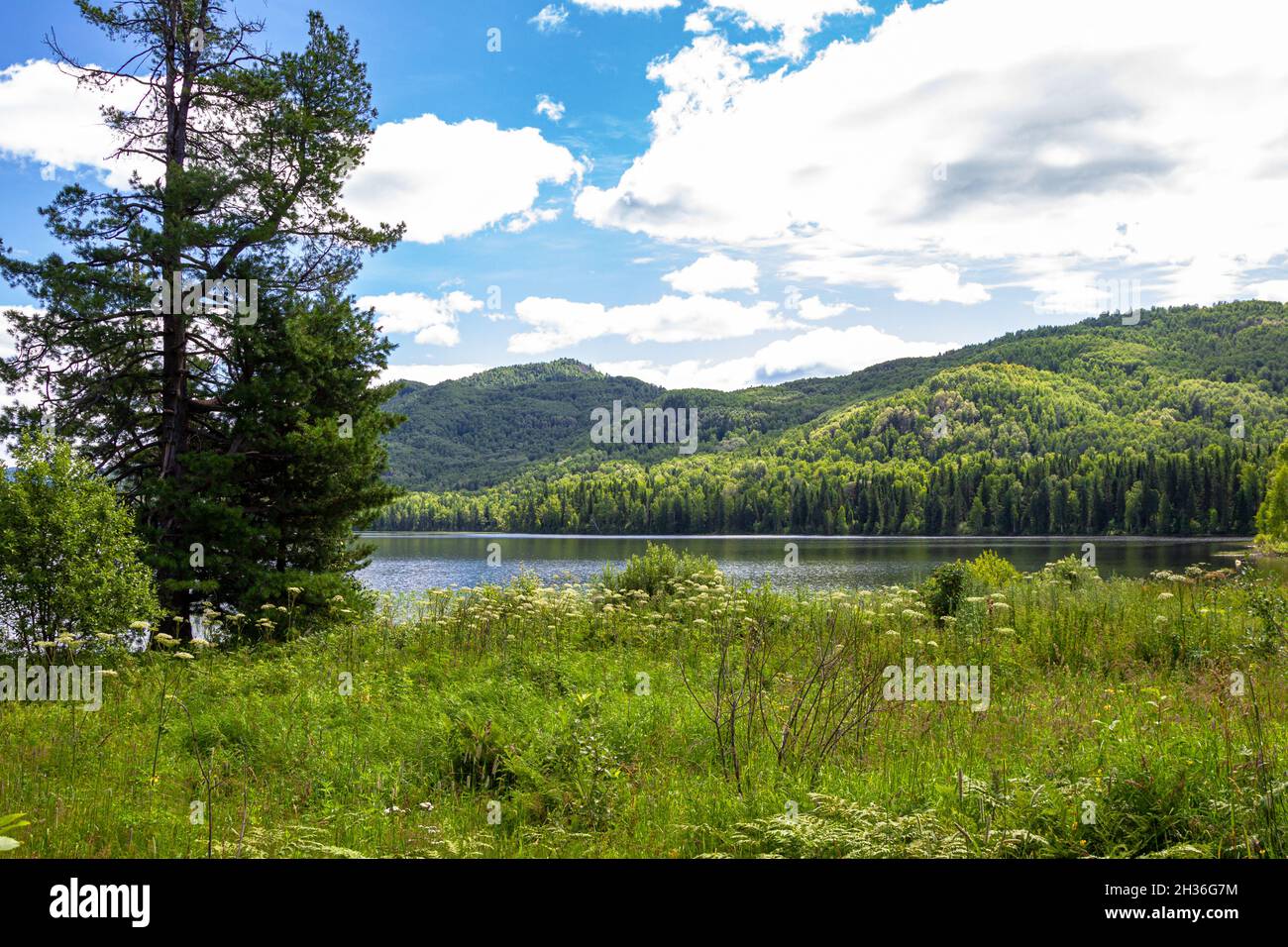 Cloudy landscape at Lake Tagasuk. Krasnoyarsk Territory, Siberia ...