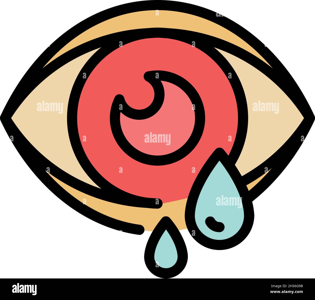 Lacrimation eye icon. Outline lacrimation eye vector icon color flat ...