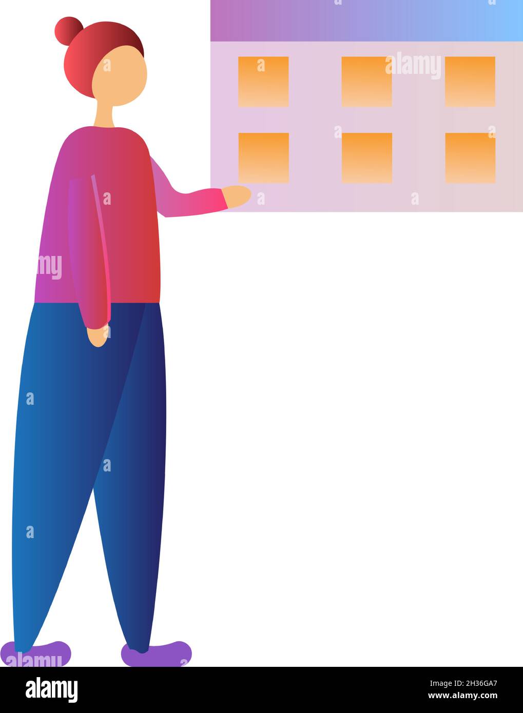 Vector woman planning schedule flat icon isolated Stock Vector Image ...