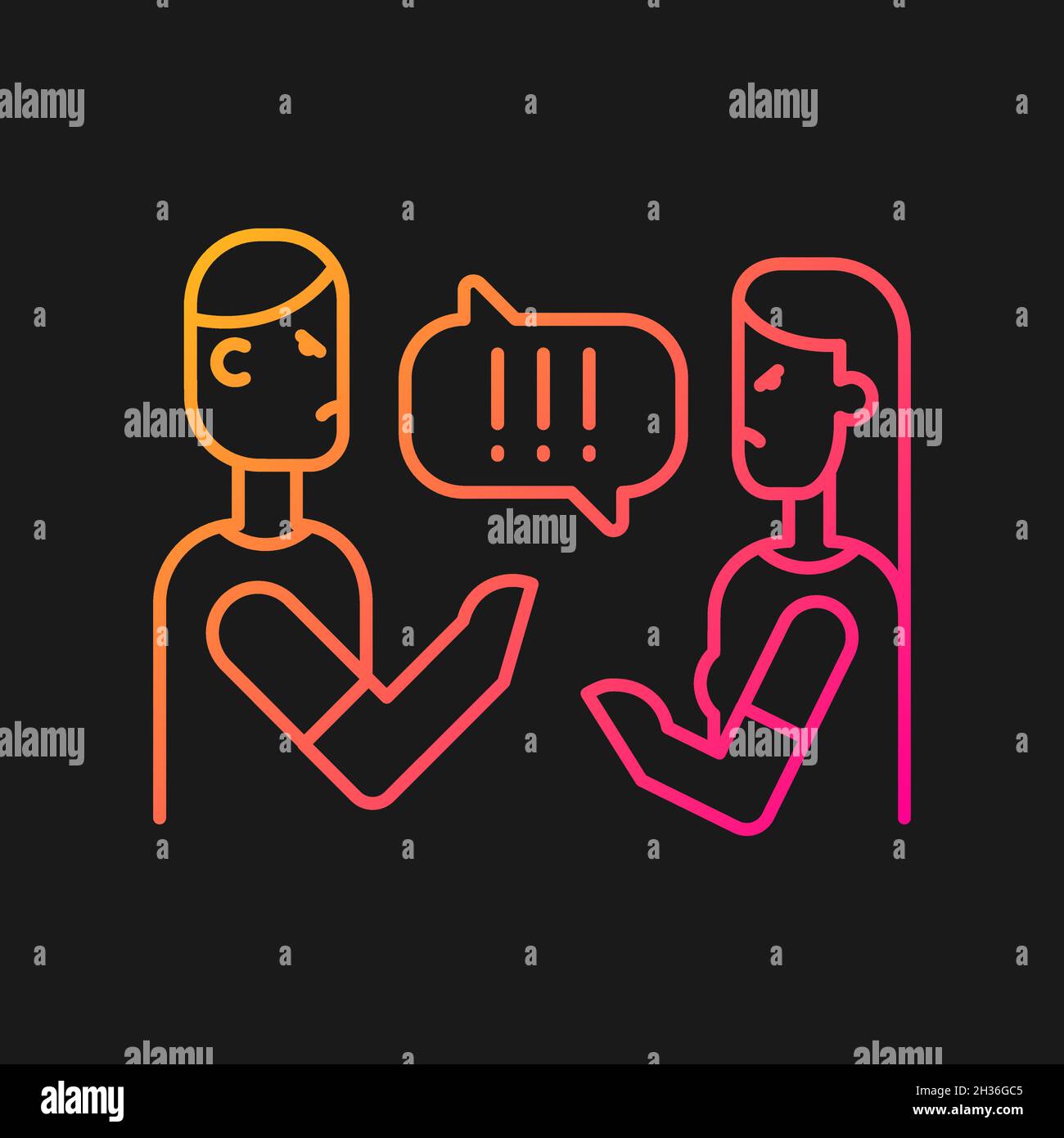 Couple criticizing each other gradient vector icon for dark theme Stock ...