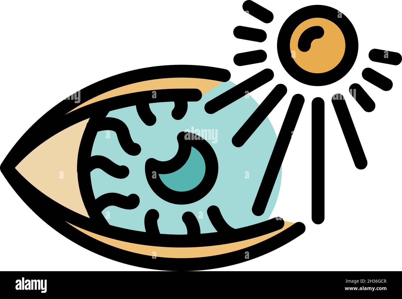 Eye infection icon. Outline eye infection vector icon color flat ...