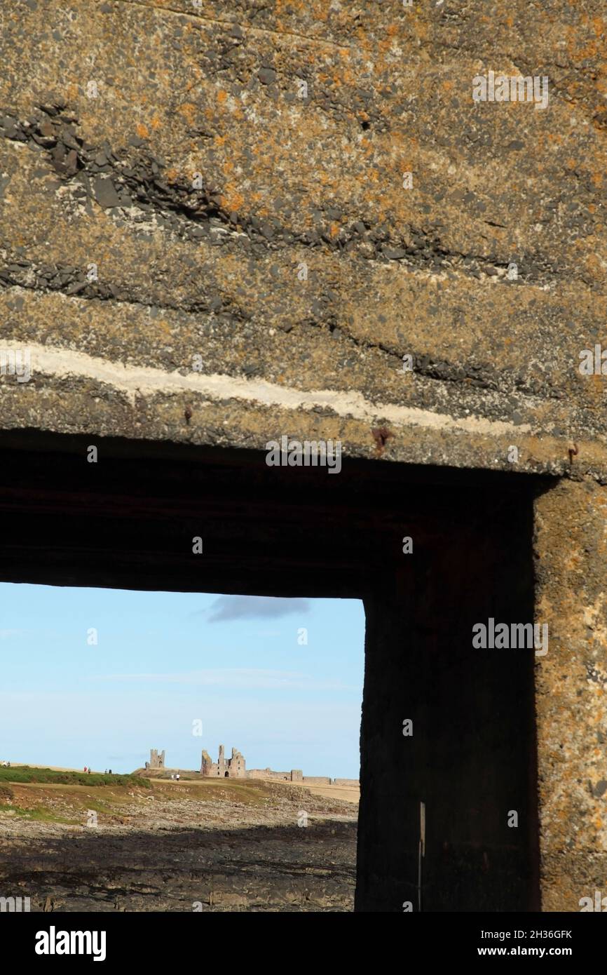 The 14th century Dunstanburgh Castle, north of Craster, Northumberland ...