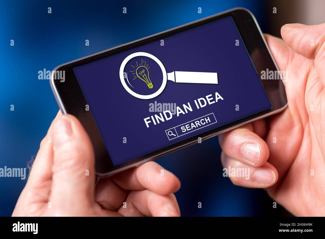 Smartphone screen displaying an idea search concept Stock Photo - Alamy