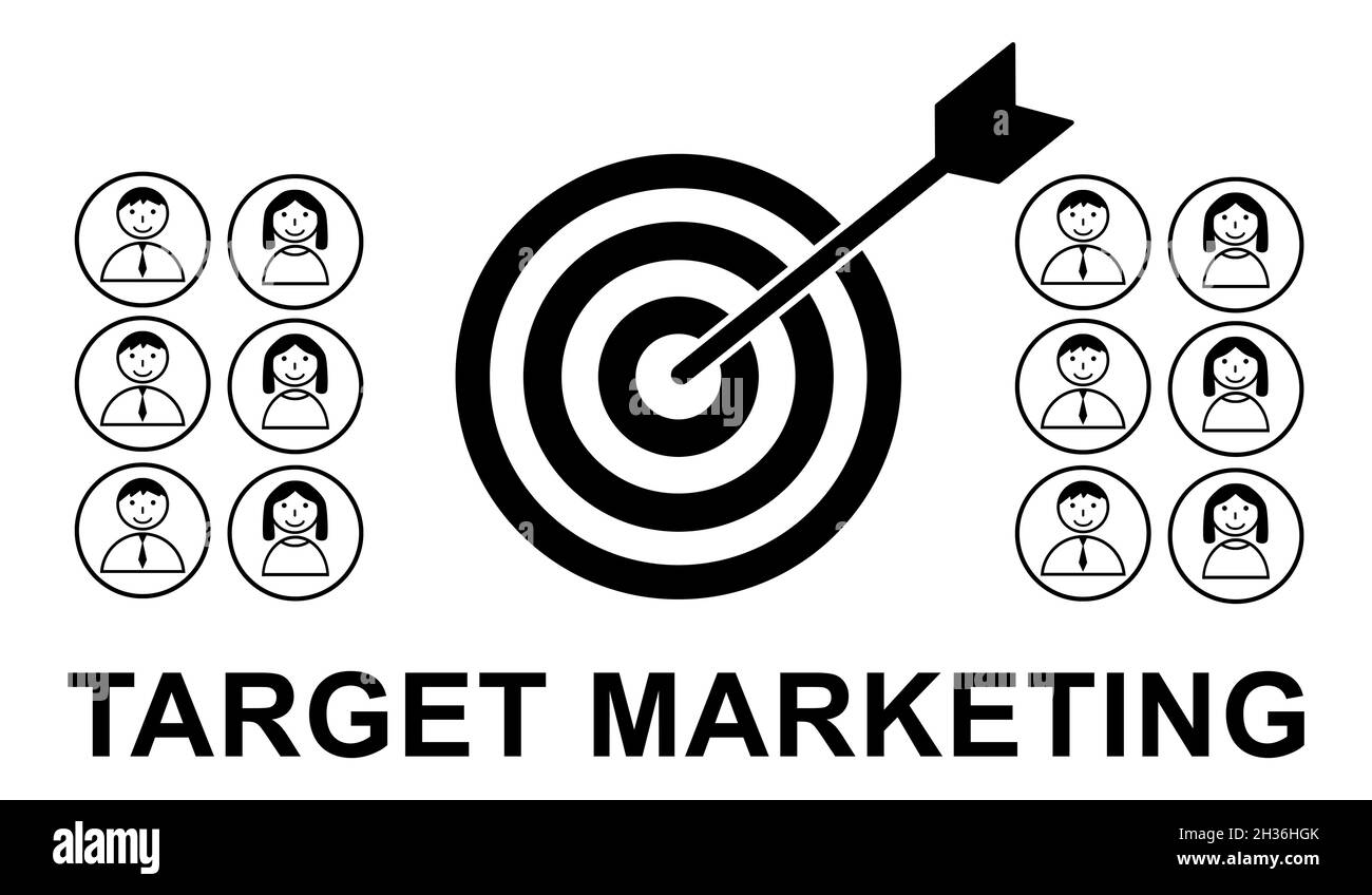 Illustration of a target marketing concept Stock Photo - Alamy