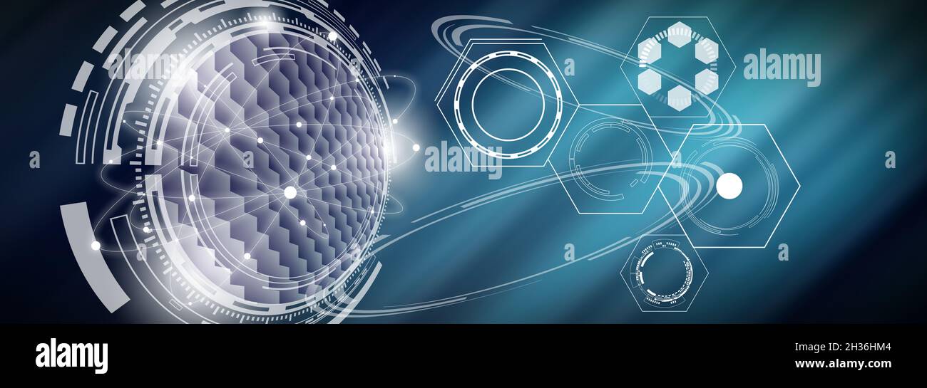 Illustration of a virtual technology concept Stock Photo - Alamy