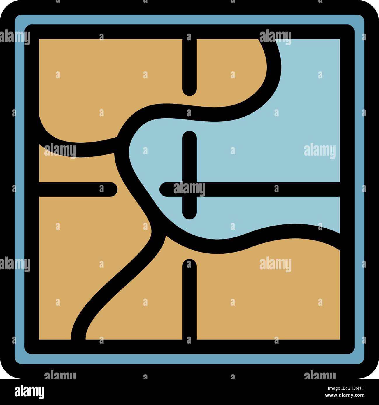 Safari map icon. Outline safari map vector icon color flat isolated ...