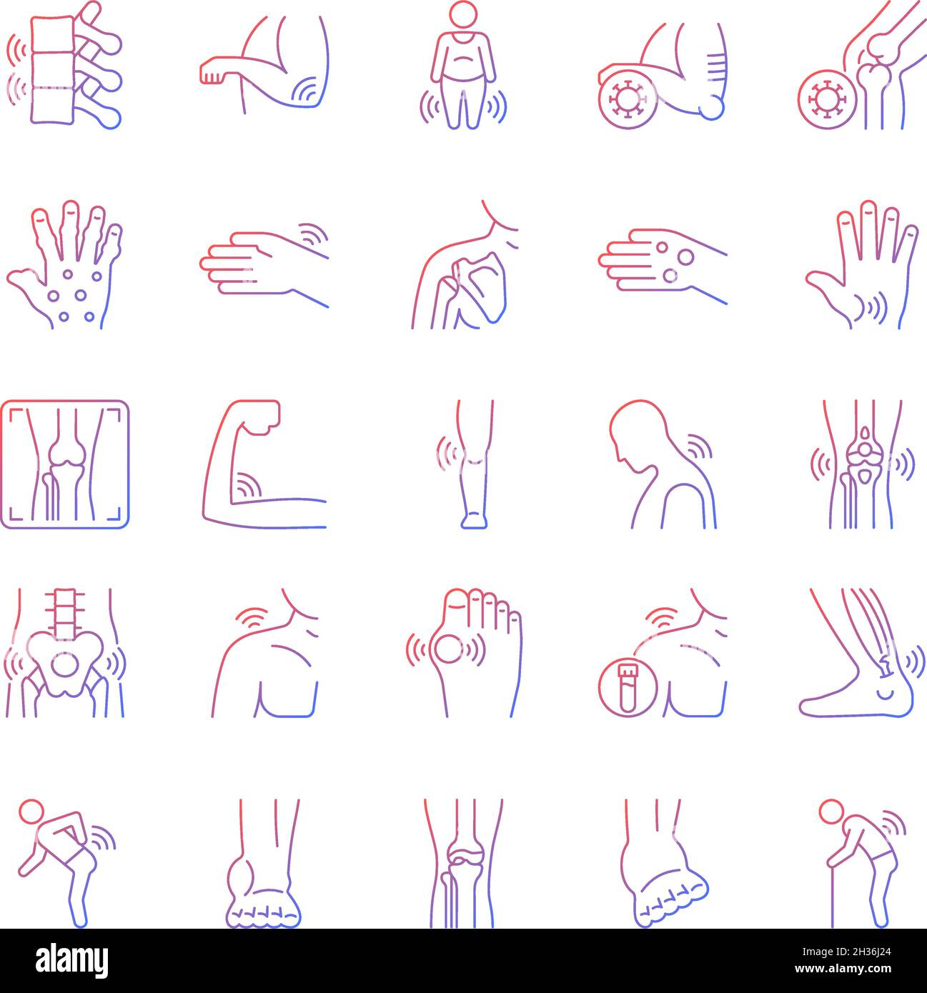 Joints pain gradient linear vector icons set Stock Vector Image & Art ... Joints pain gradient linear vector icons set Stock Vector Image & Art ...