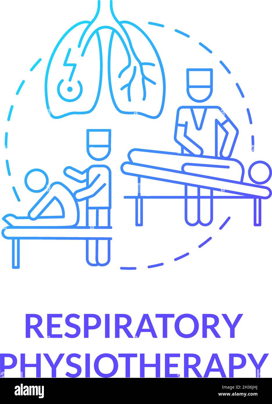 Respiratory physiotherapy graident blue concept icon Stock Vector Image ...