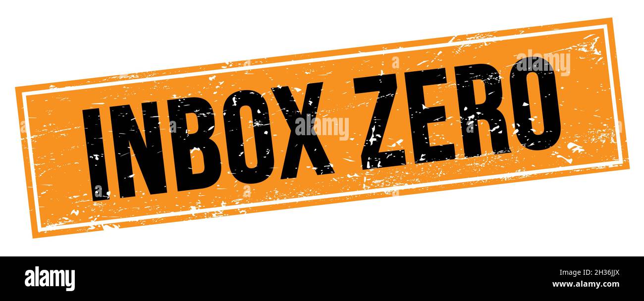 INBOX ZERO text on black orange grungy rectangle stamp sign Stock Photo ...