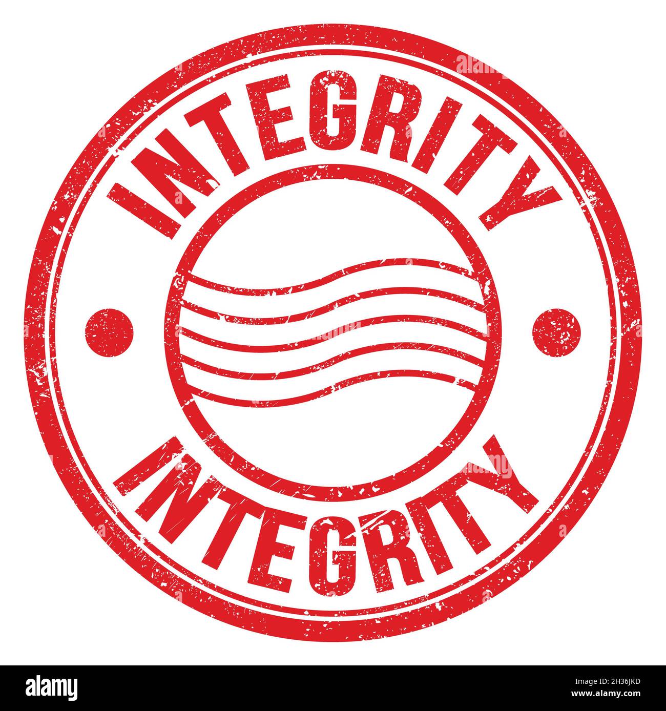 INTEGRITY word written on red round postal stamp sign Stock Photo - Alamy
