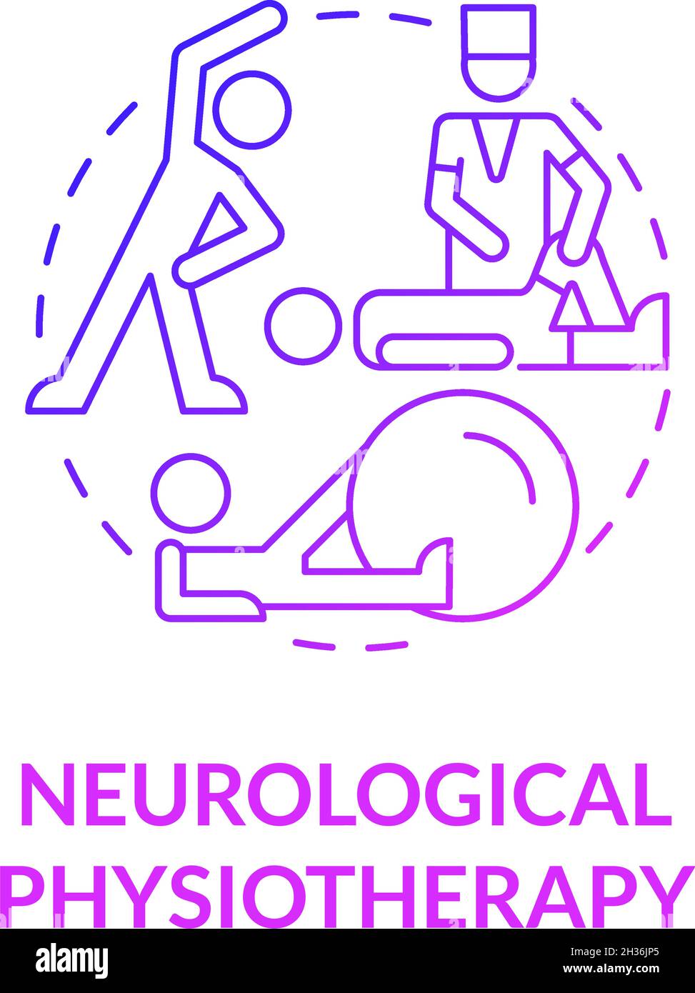 Neuro musculoskeletal physiotherapy gradient purple concept icon Stock ...