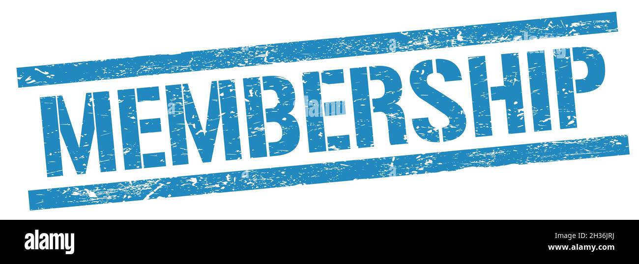 MEMBERSHIP text on blue grungy rectangle stamp sign Stock Photo - Alamy