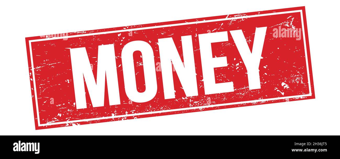 MONEY text on red grungy rectangle stamp sign Stock Photo - Alamy