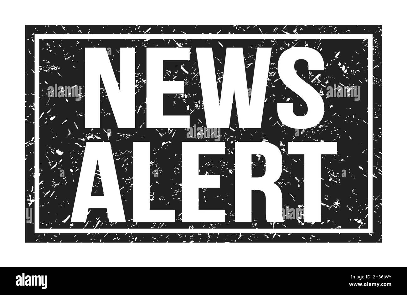 NEWS ALERT, words written on black rectangle stamp sign Stock Photo - Alamy