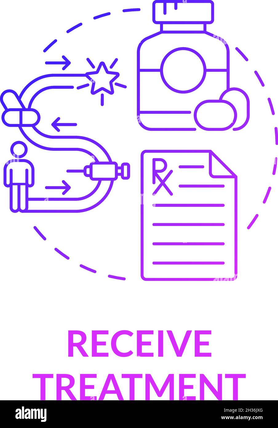Receive treatment gradient purple concept icon Stock Vector Image & Art ...