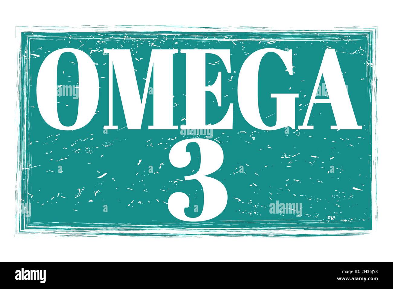 OMEGA 3, words written on blue grungy stamp sign Stock Photo - Alamy