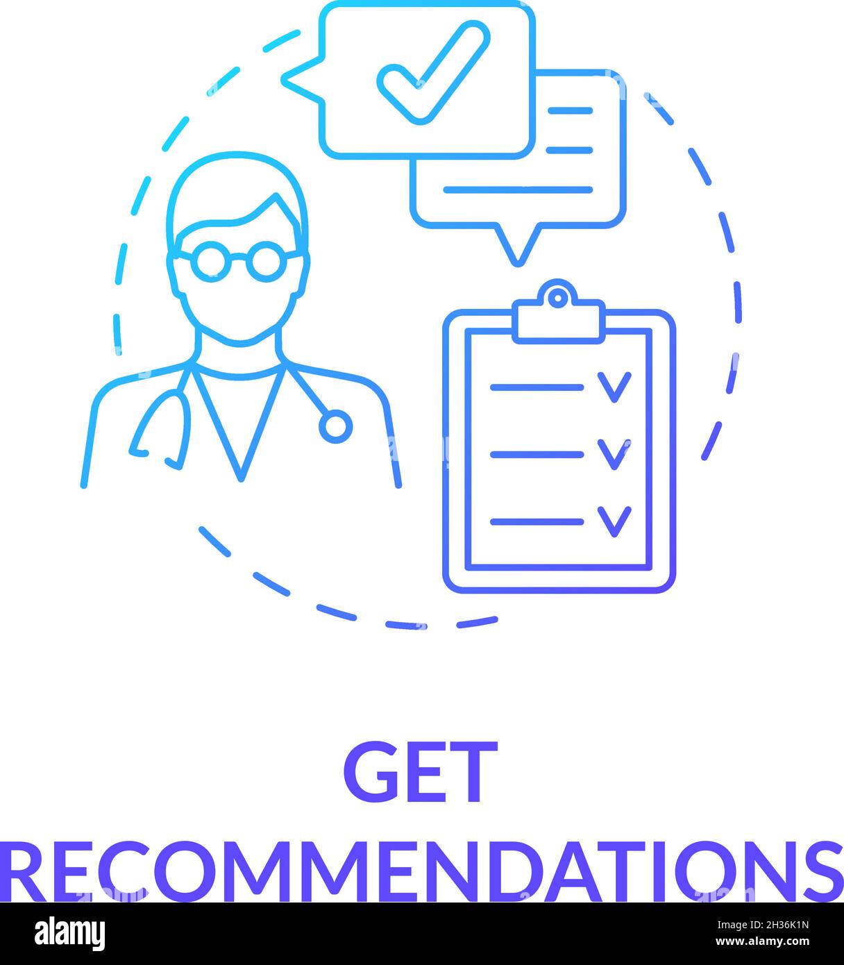 Get recommendations graident blue concept icon Stock Vector Image & Art ...