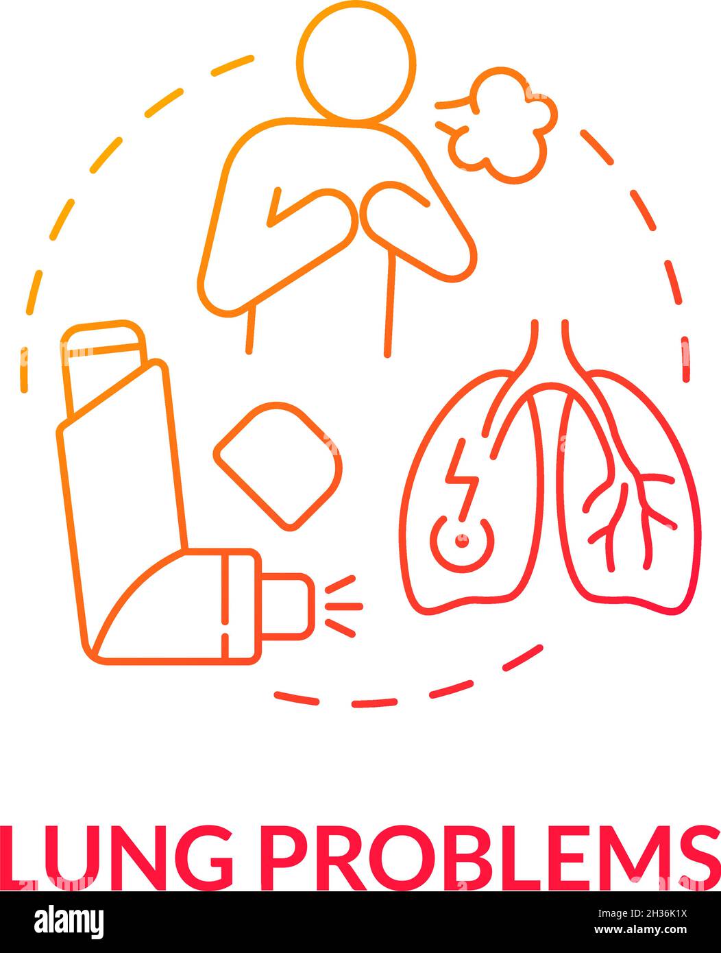 Lung problems gradient red concept icon Stock Vector Image & Art - Alamy