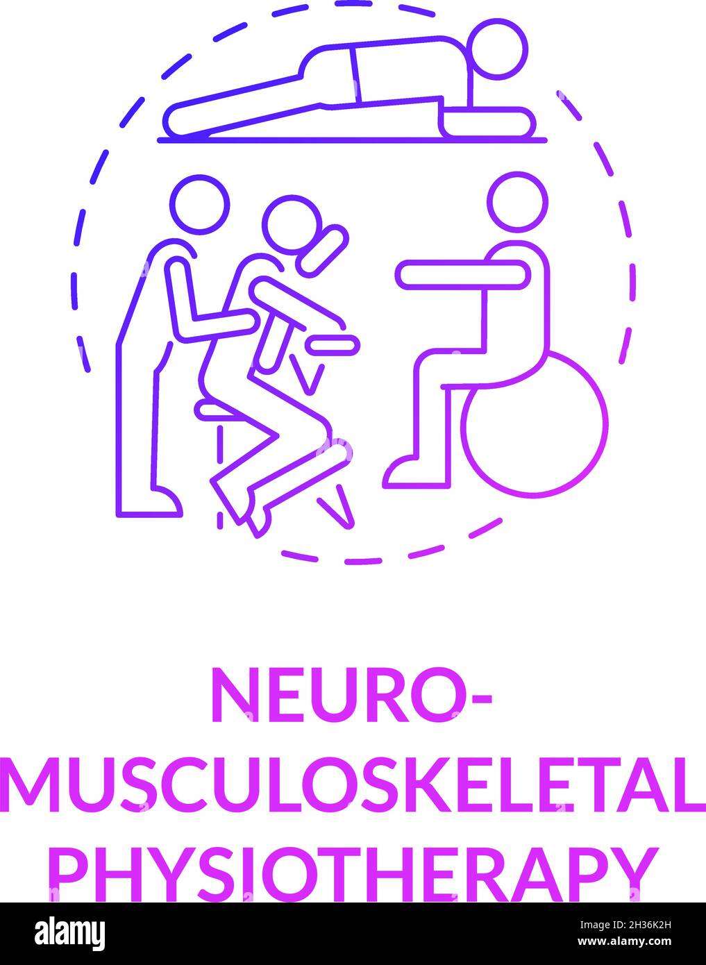 Neuro musculoskeletal physiotherapy gradient purple concept icon Stock ...