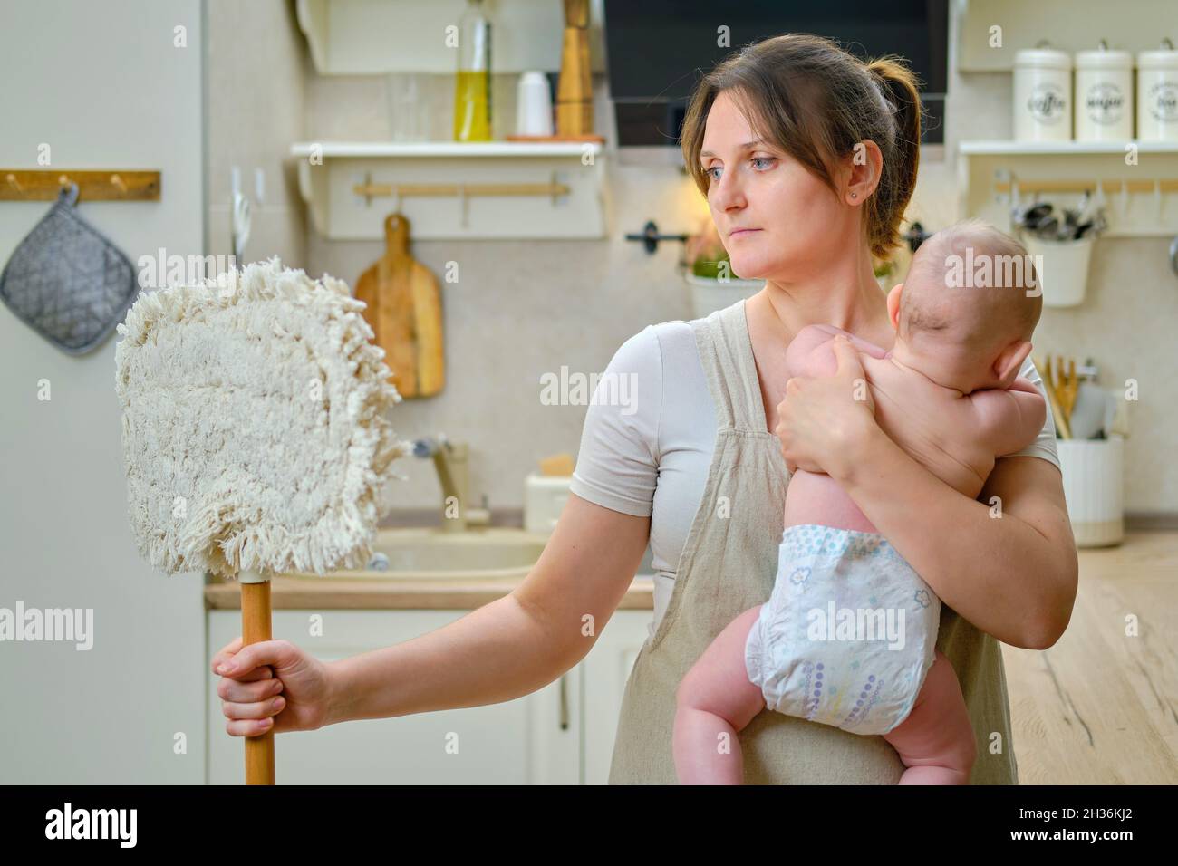 Mom cleaning after child hi-res stock photography and images - Alamy