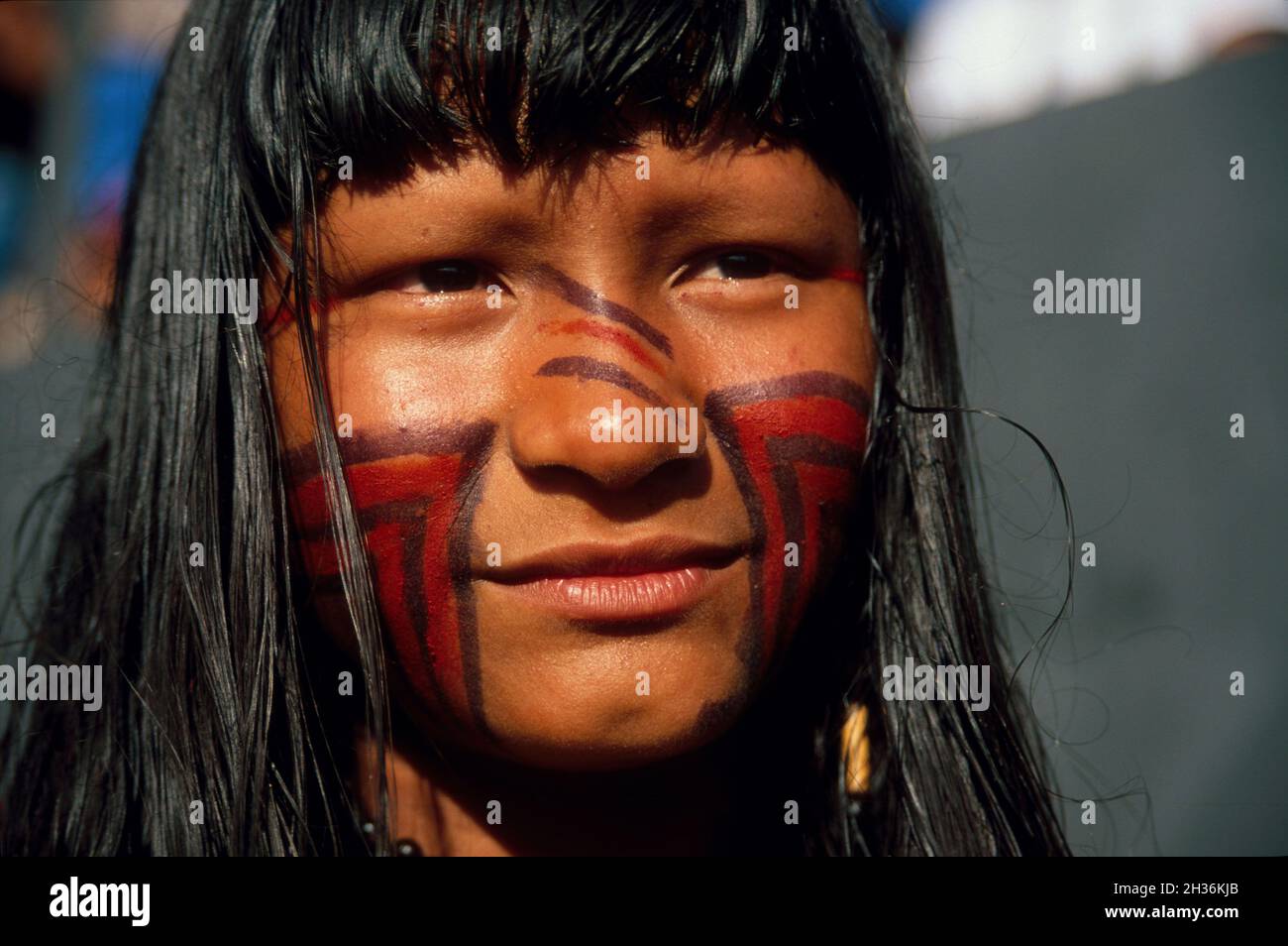 Brazil Indigenous People Face Painting High Resolution Stock ...