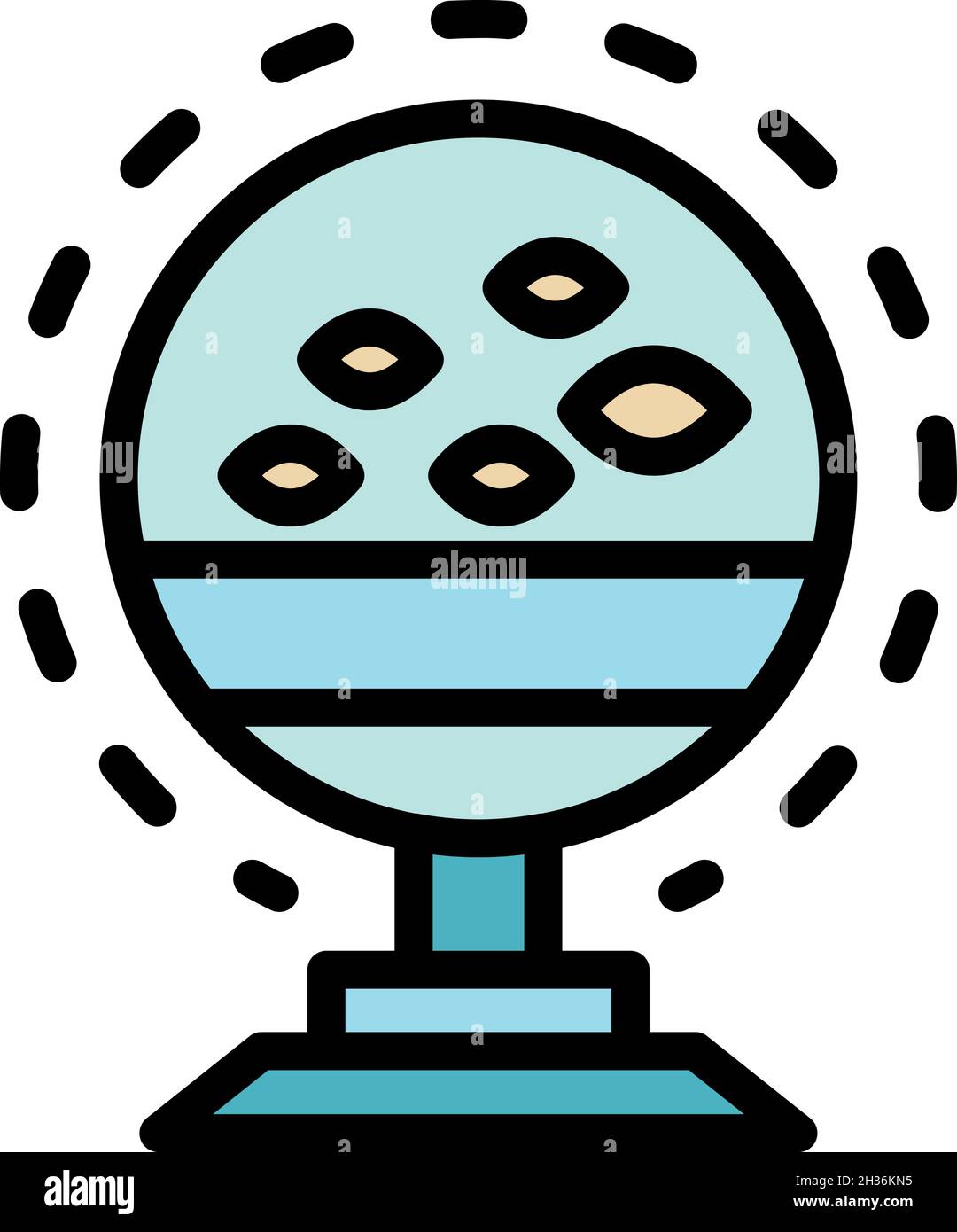 Fish echo sounder icon. Outline fish echo sounder vector icon color ...