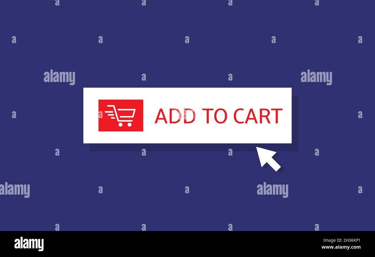 Add to cart button Shopping cart icon Flat design Stock Vector Image ...