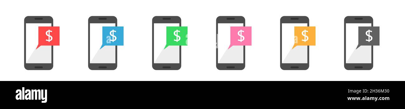 Colored phone vector icon set Template for infographics or presentation ...