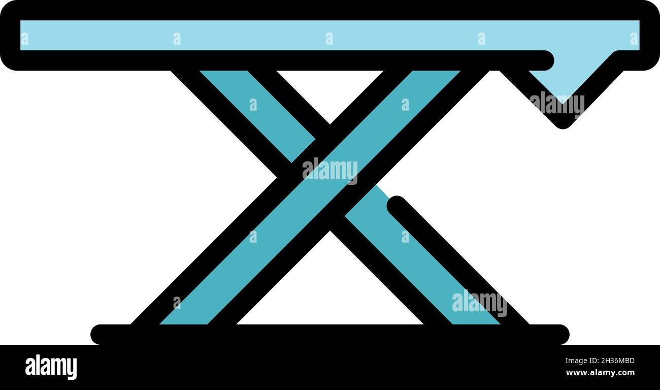 Picnic stool icon. Outline picnic stool vector icon color flat isolated ...