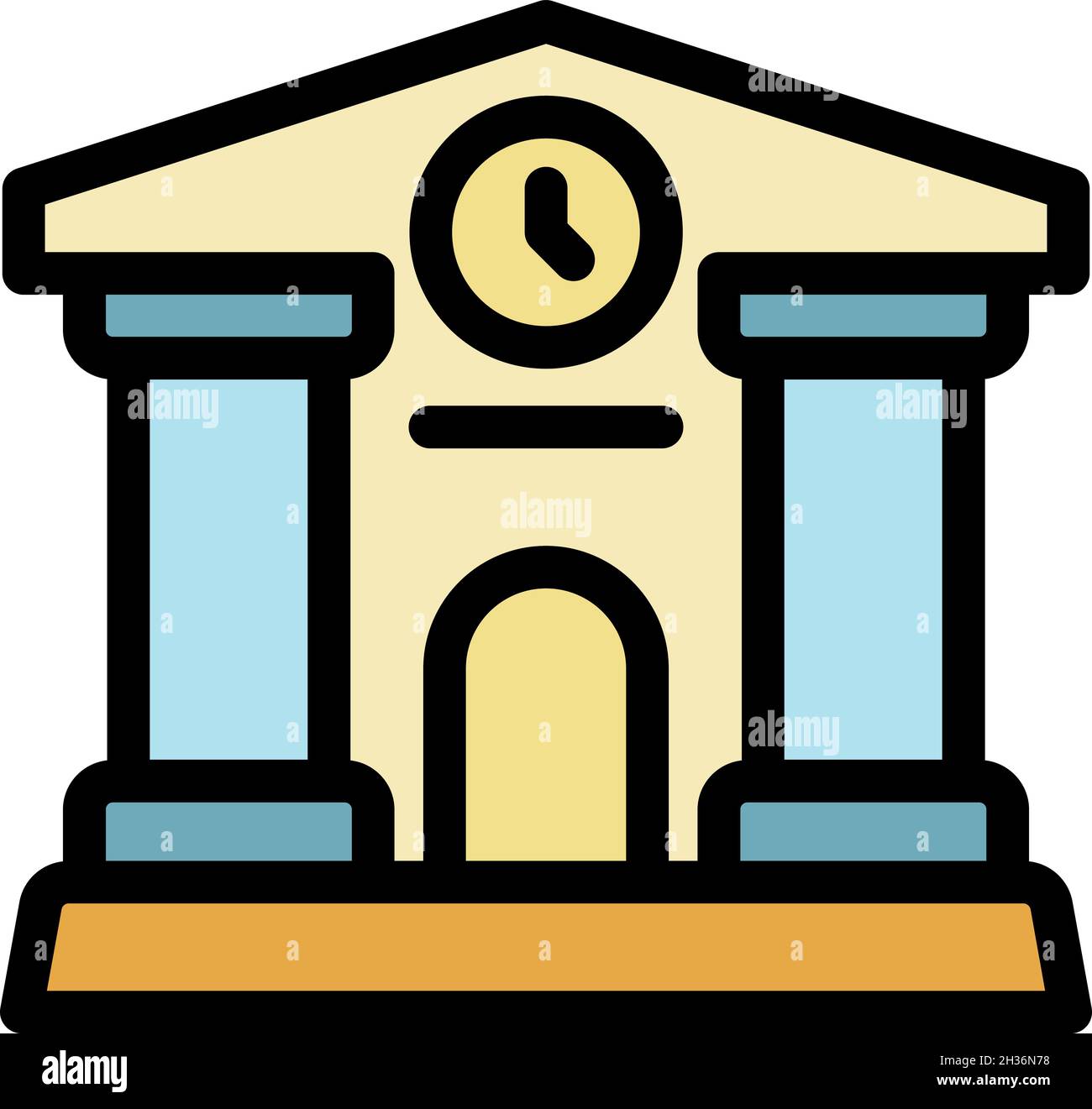 Courthouse icon. Outline courthouse vector icon color flat isolated ...