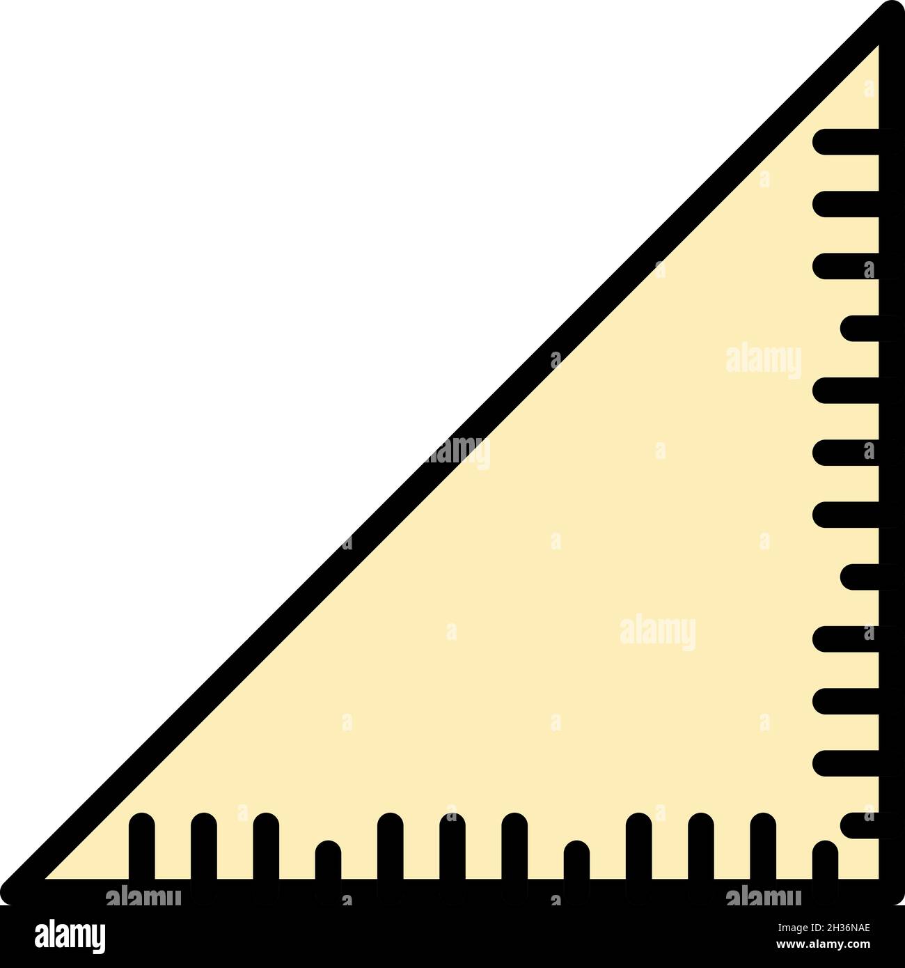 Square ruler icon. Outline square ruler vector icon color flat isolated ...