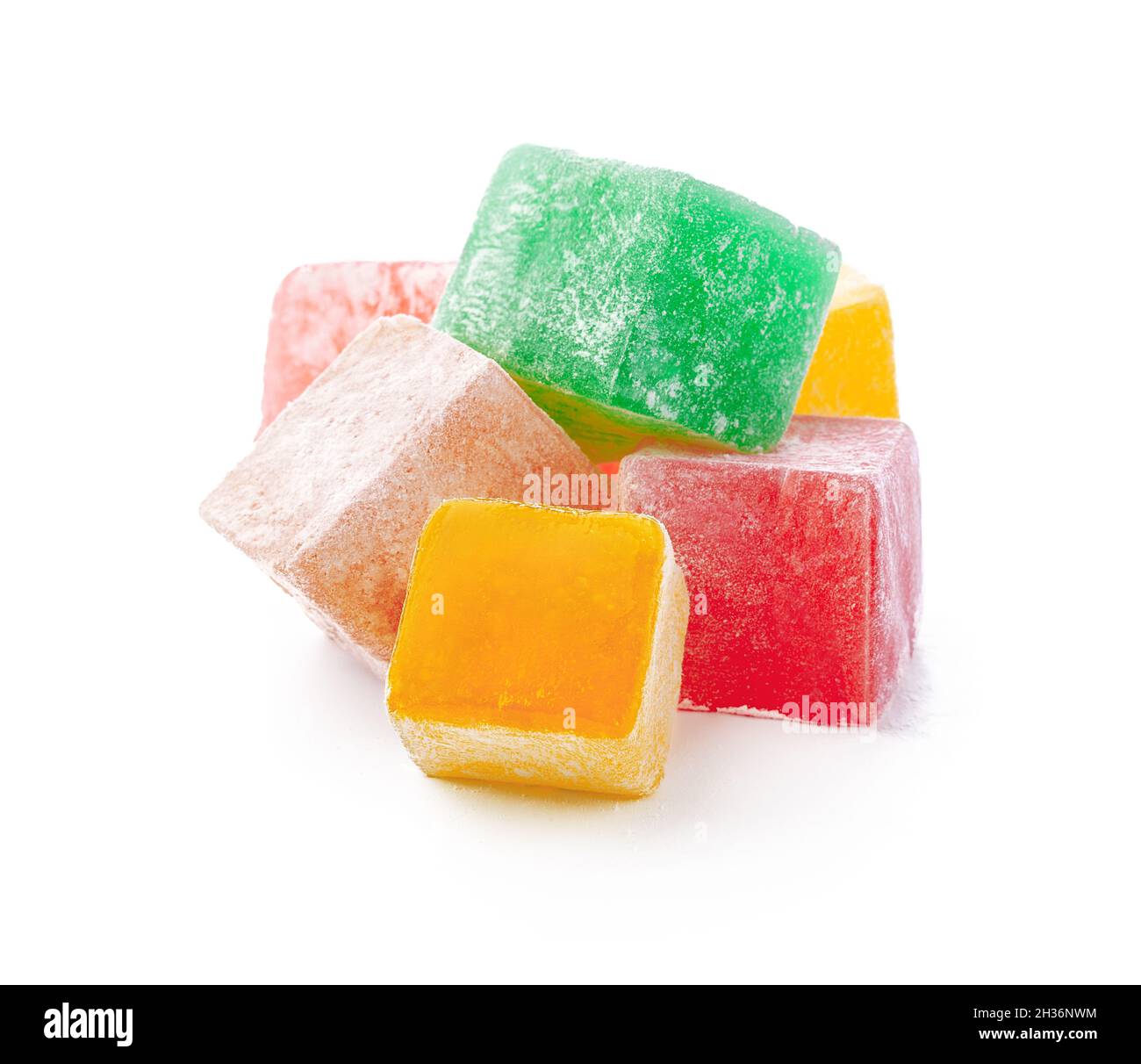 Traditional Turkish delight isolated on white background Stock Photo ...