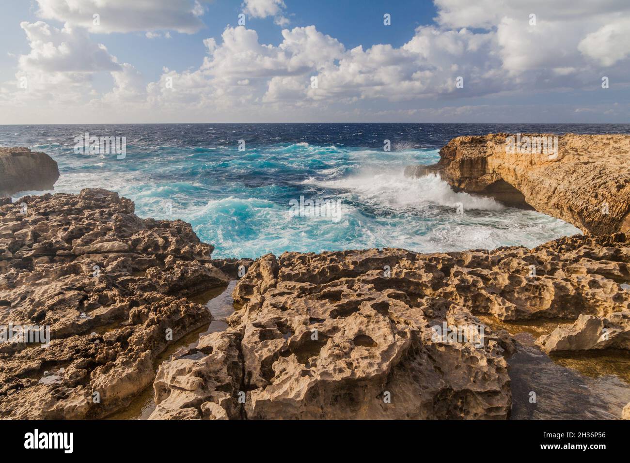 Cliffs of Dwejra on the island of Gozo, Malta Stock Photo - Alamy