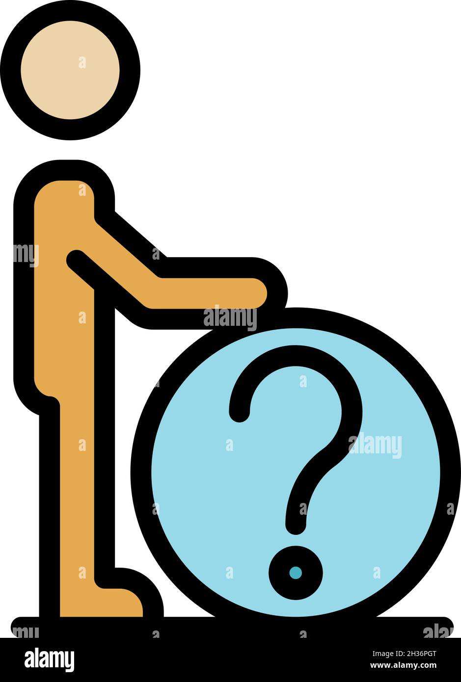 Career question icon. Outline career question vector icon color flat ...