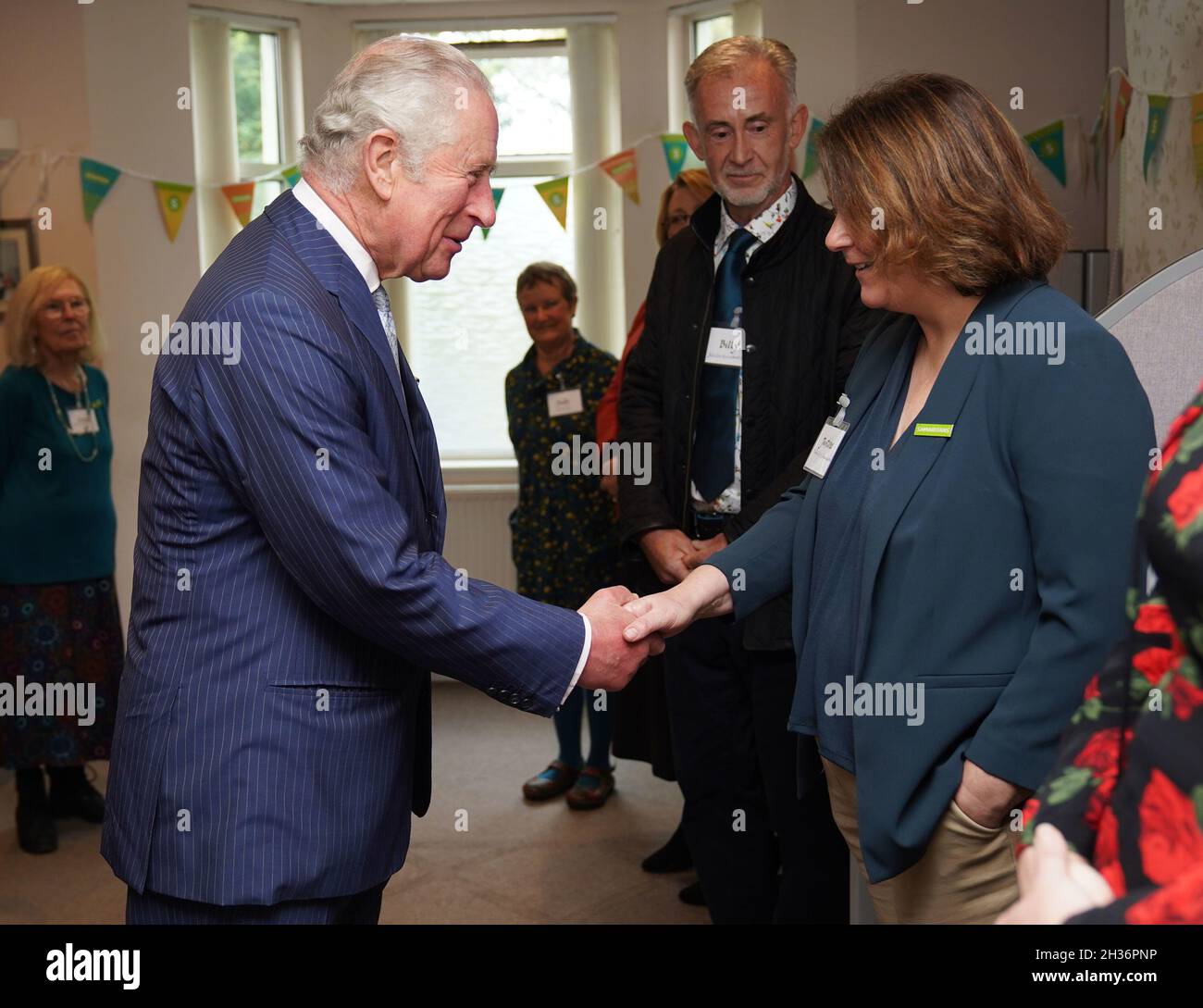 The Prince of Wales, Patron of Samaritans, meeting volunteers during a ...