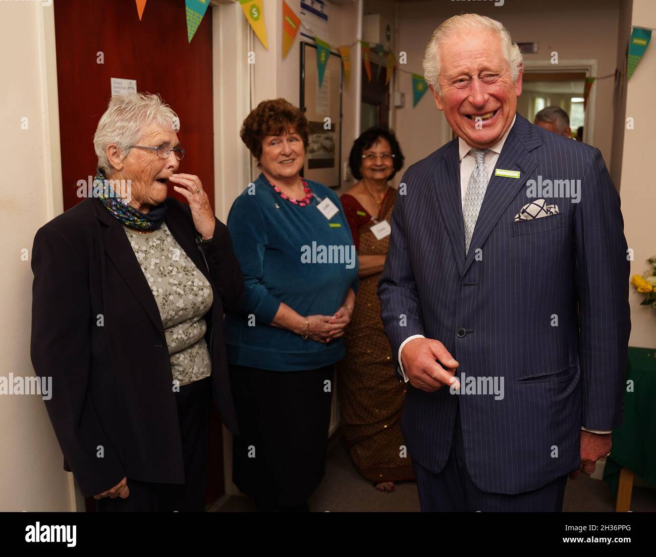 The Prince of Wales, Patron of Samaritans, meeting volunteers during a ...