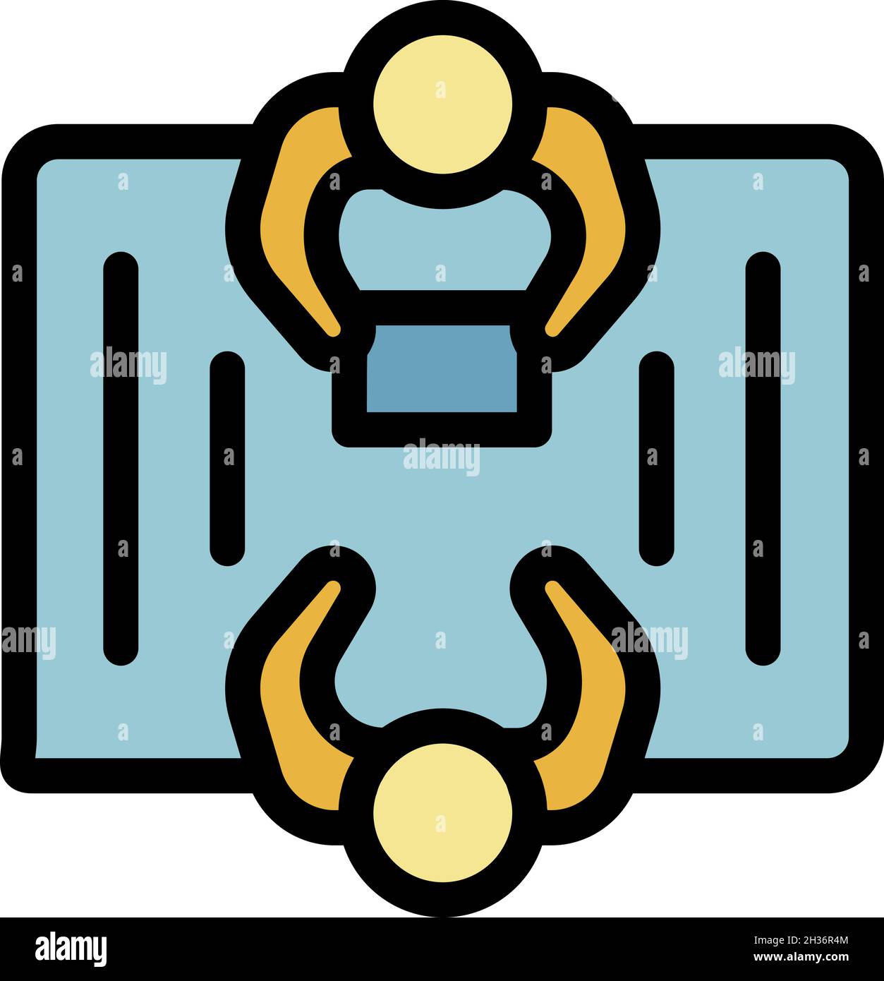 Meeting table icon. Outline meeting table vector icon color flat ...