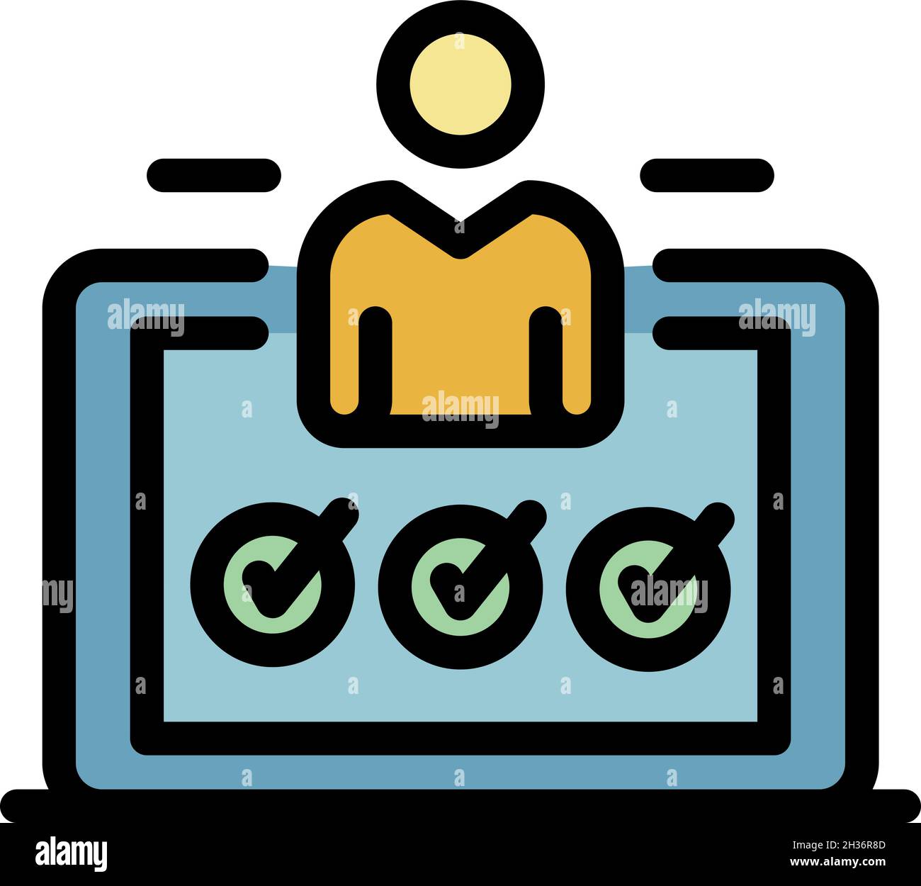 Recruiter check mark icon. Outline recruiter check mark vector icon ...