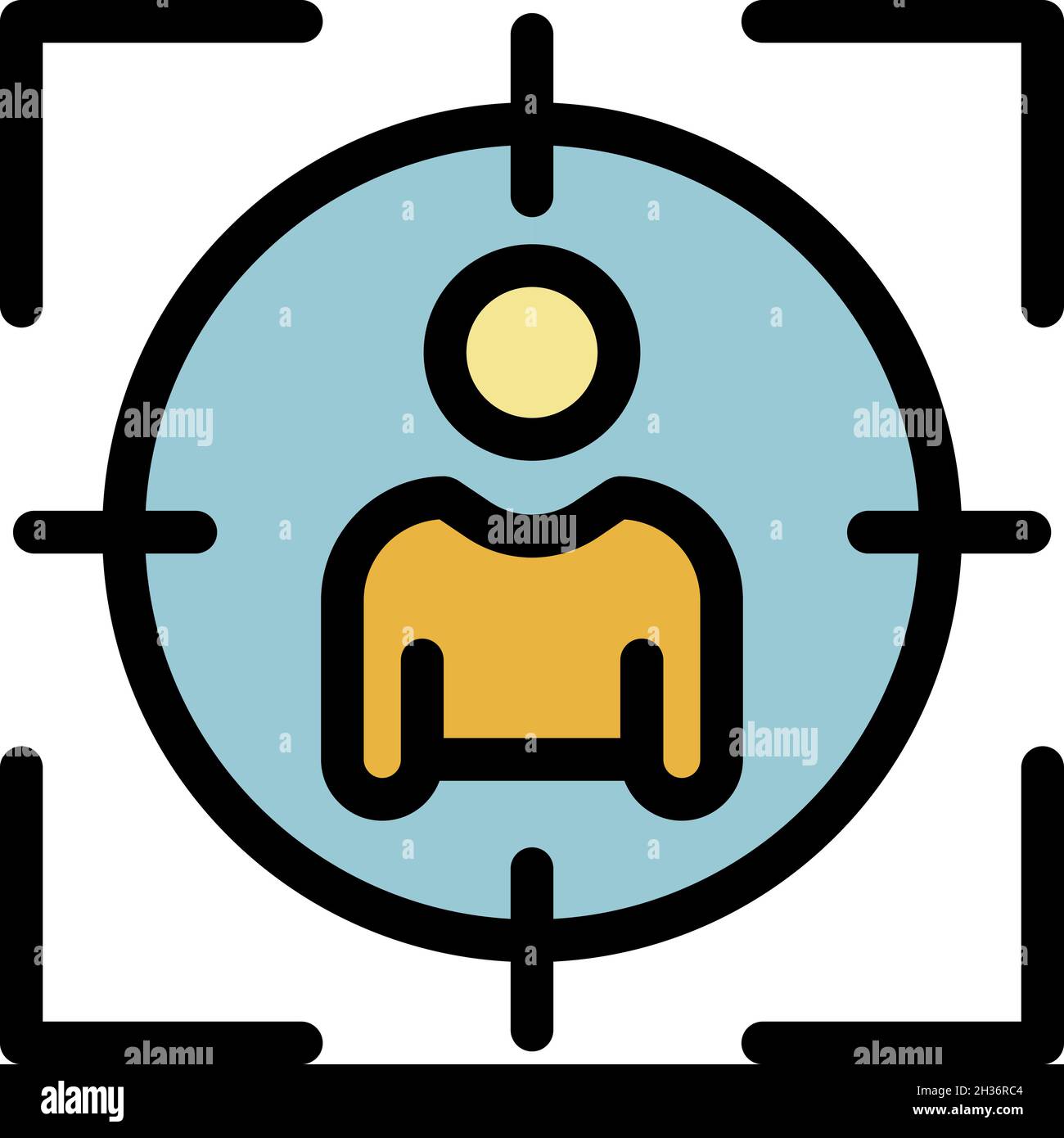 Recruiter target icon. Outline recruiter target vector icon color flat ...