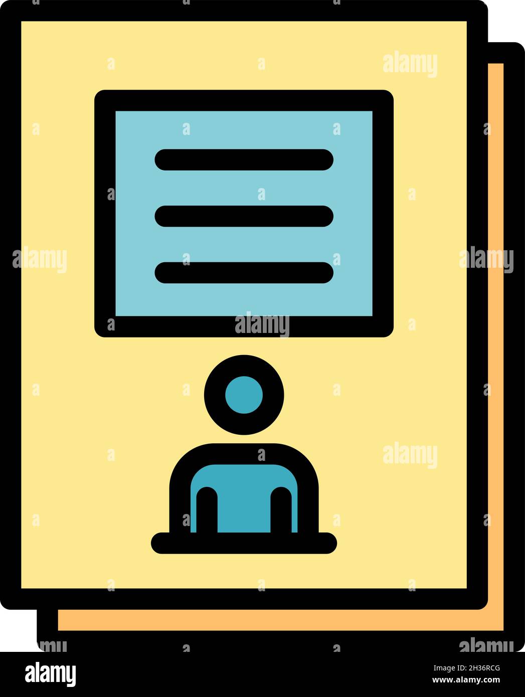 Personal file icon. Outline personal file vector icon color flat ...