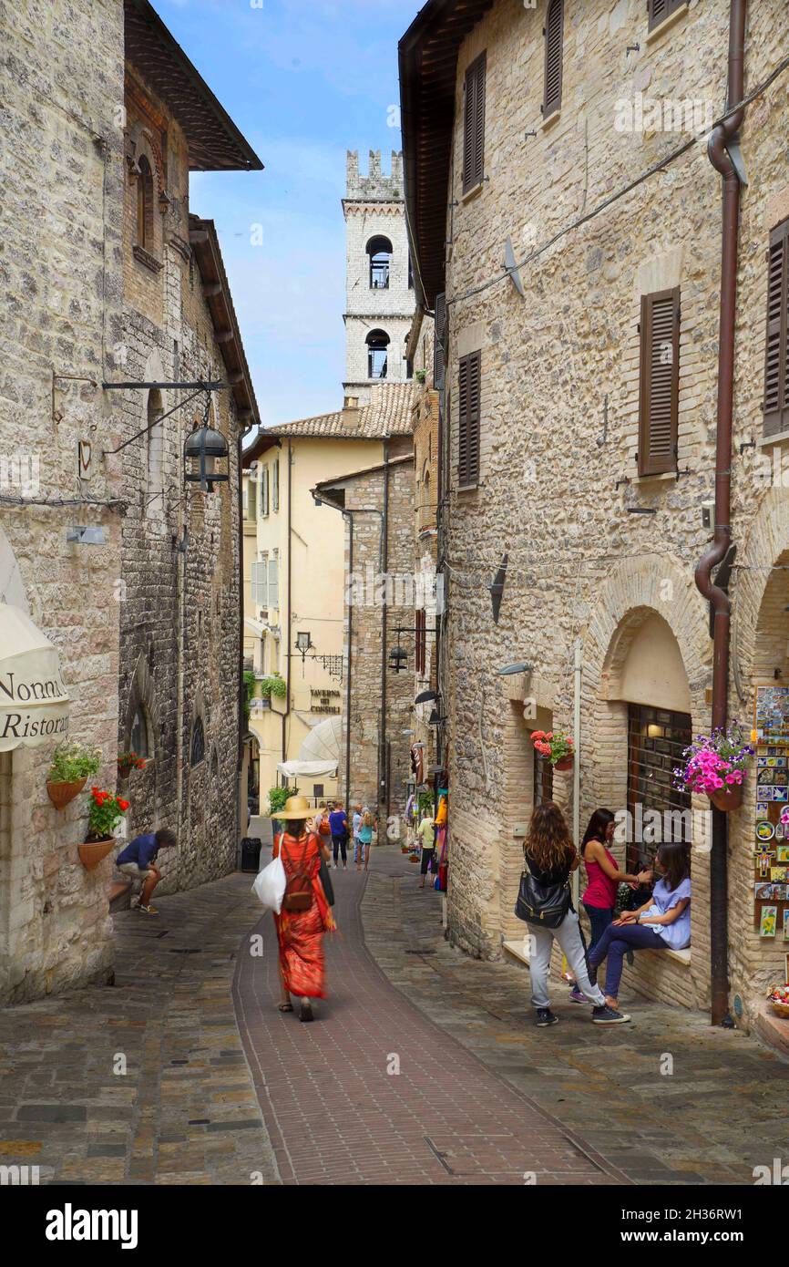 Old Town, Via San Ruffino street, Assisi, Umbria, Italy, Europe Stock ...