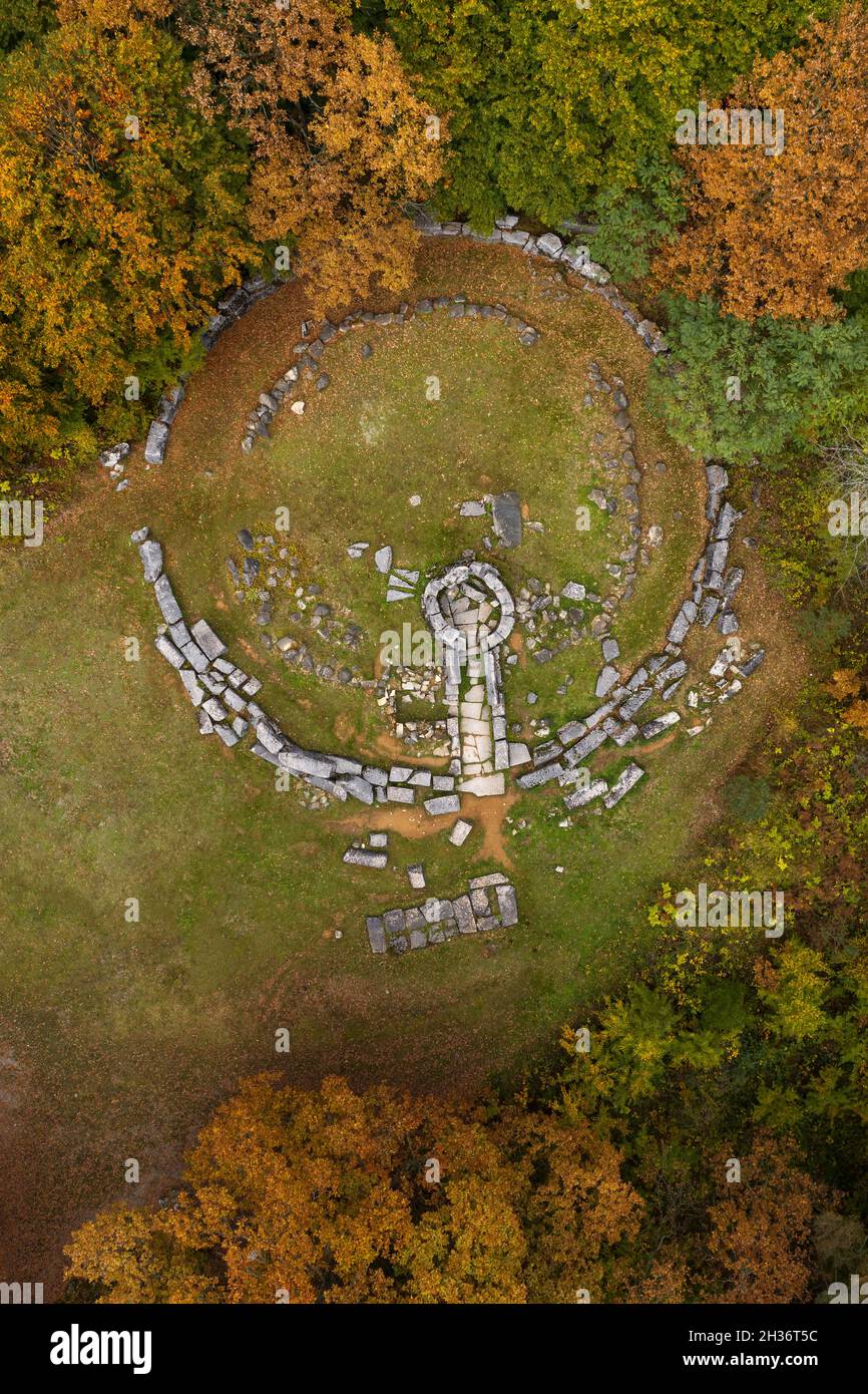 Aerial view to mound necropolis locality in Strandja mountain Stock ...