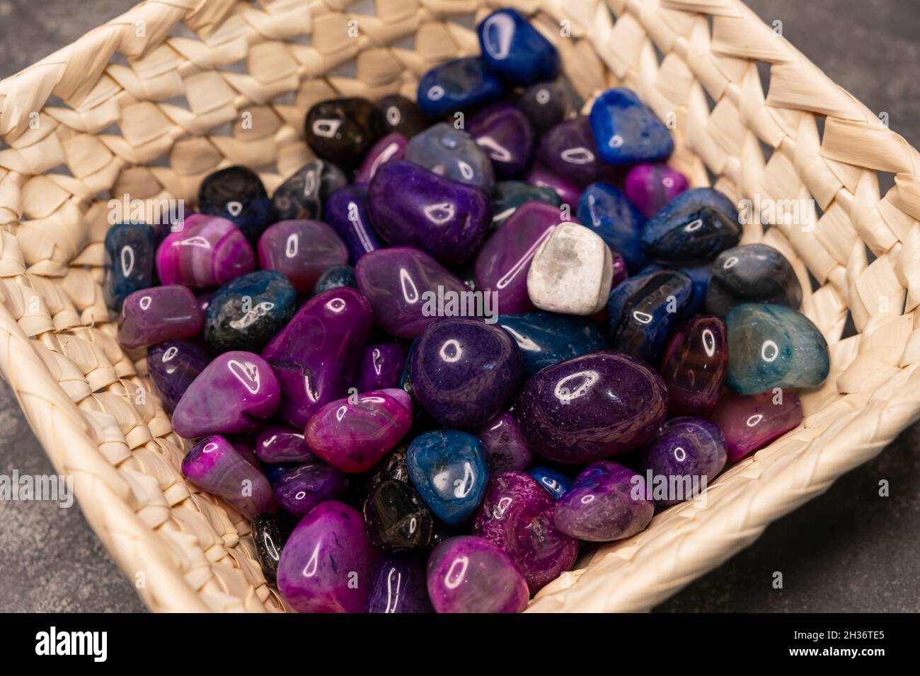 Beautiful gemstones of natural purple mineral amethyst. Energy stones ...