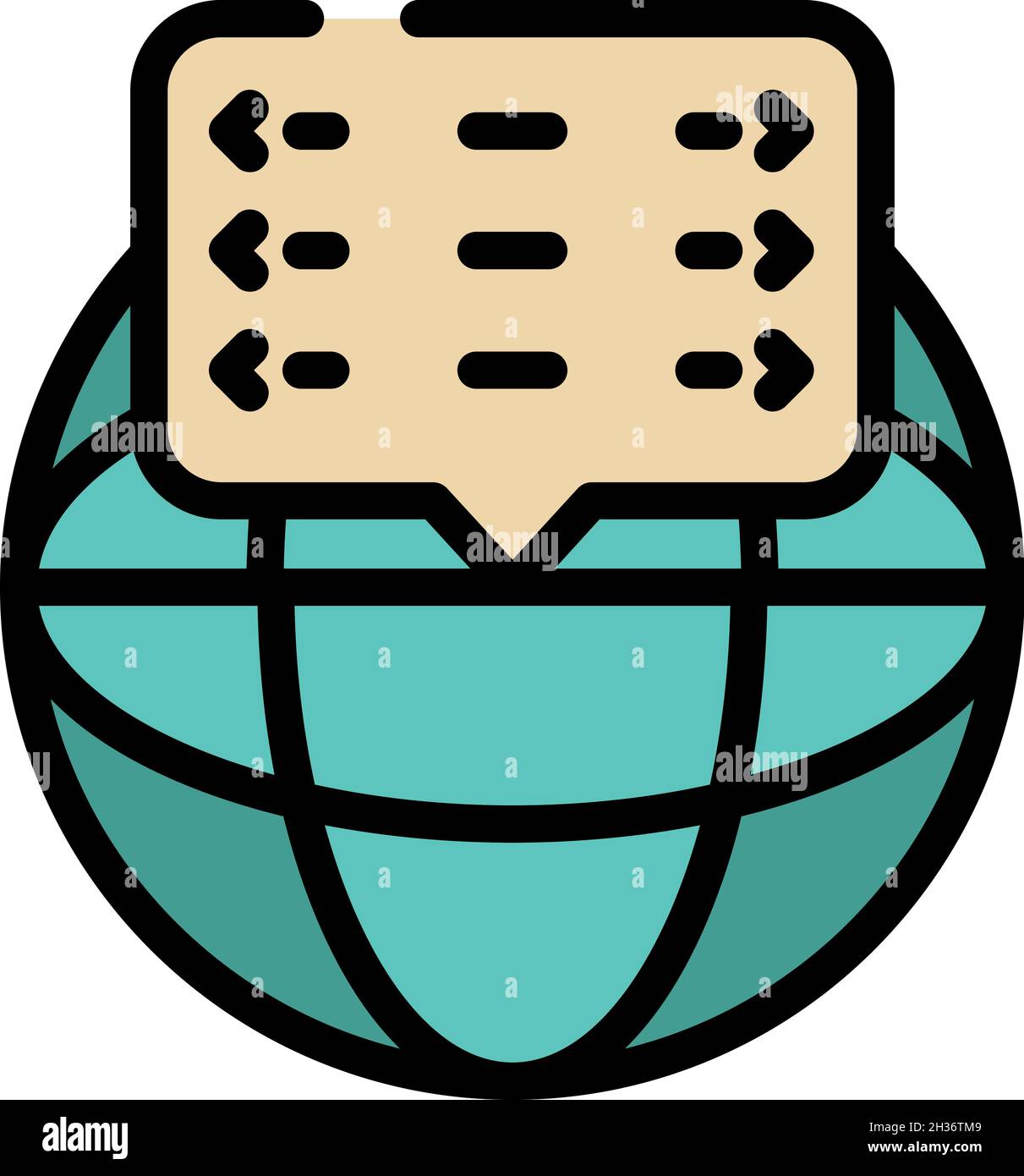 Global coding icon. Outline global coding vector icon color flat ...