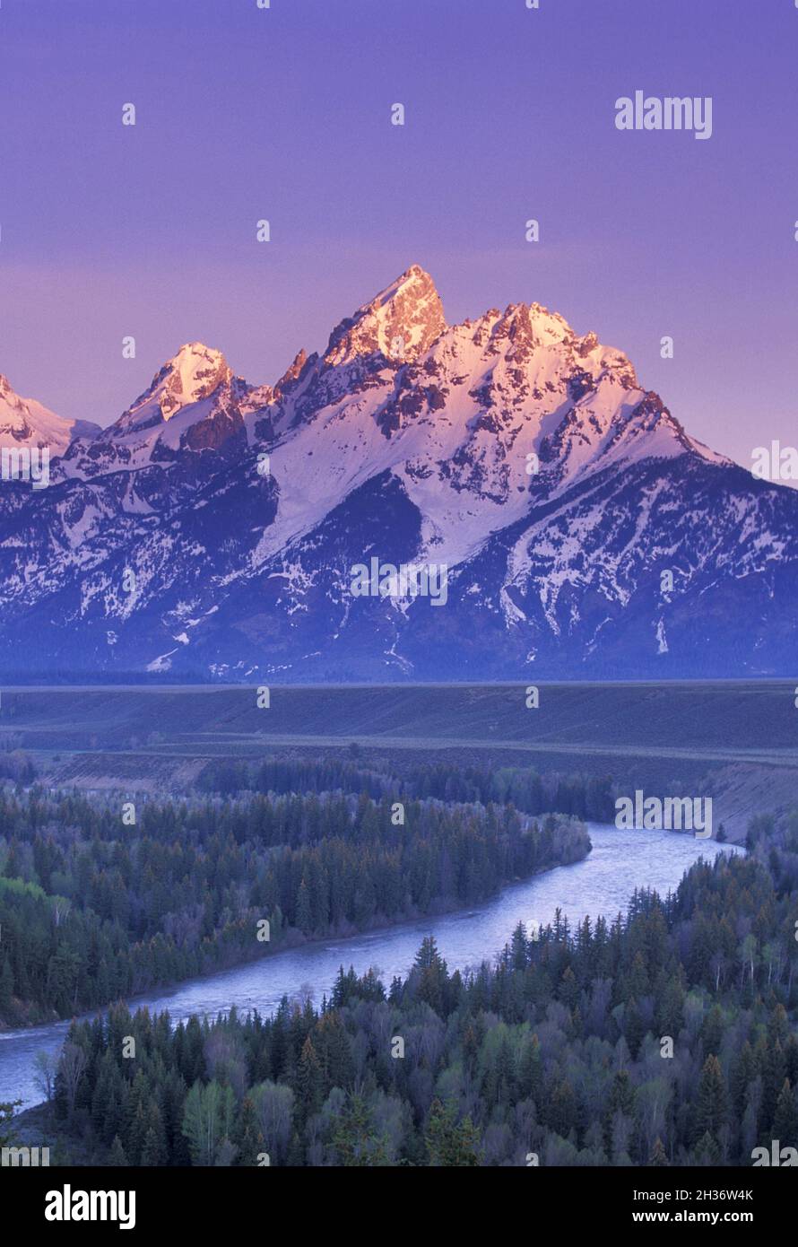 USA, WYOMING . GRAND TETON NATIONAL PARK - SNAKE RIVER OVERLOOK Stock ...